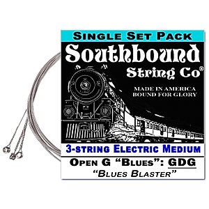 Electric Medium "Blues Blaster" 3-String Cigar Box Guitar Strings - Low Open G - GDG c