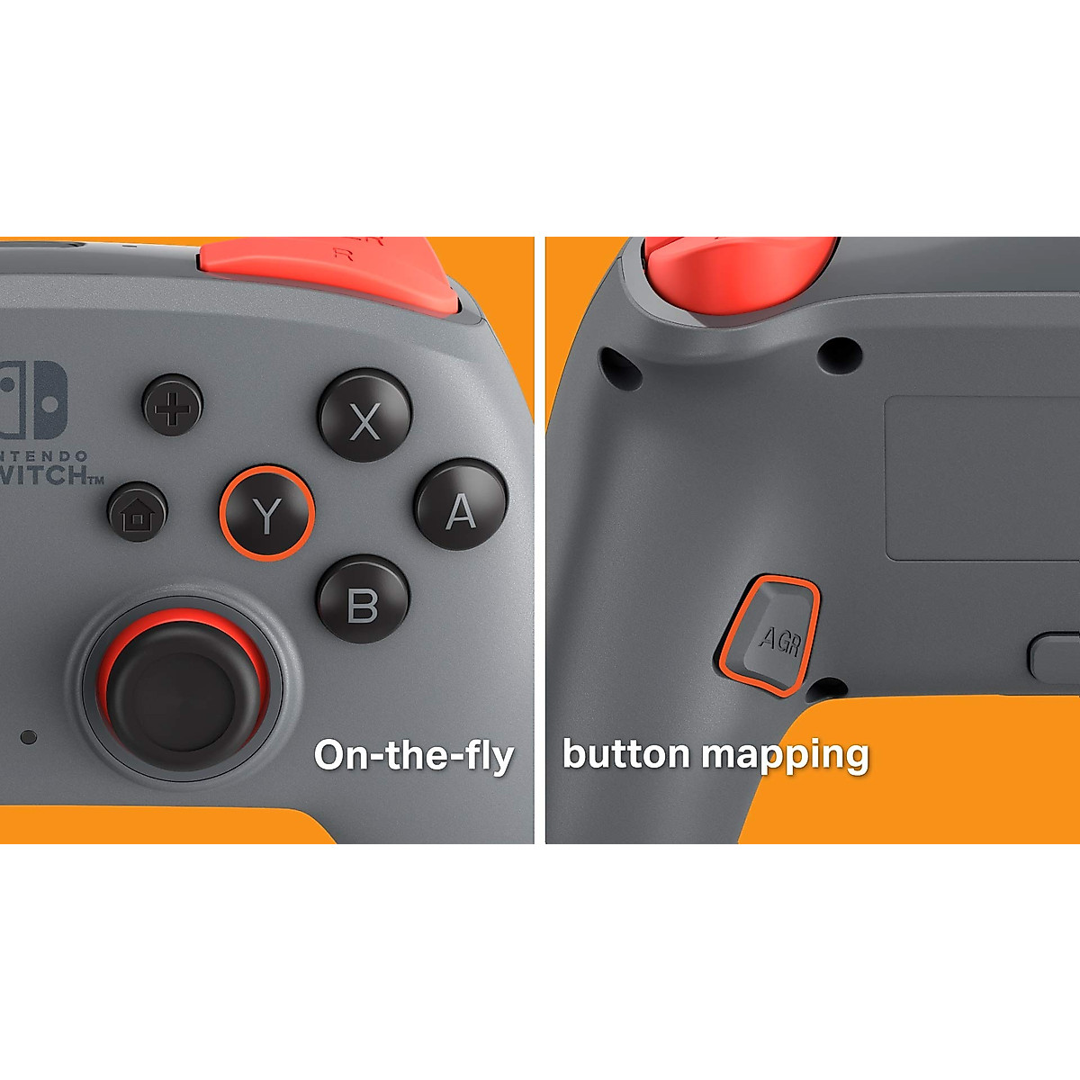 PowerA Nano Enhanced Wireless Controller for Nintendo Switch - Grey-Neon, Works with Nintendo Switch Lite, Bluetooth Controller, Gamepad, Compact, Smaller, Rechargeable, Portable - Nintendo Switch