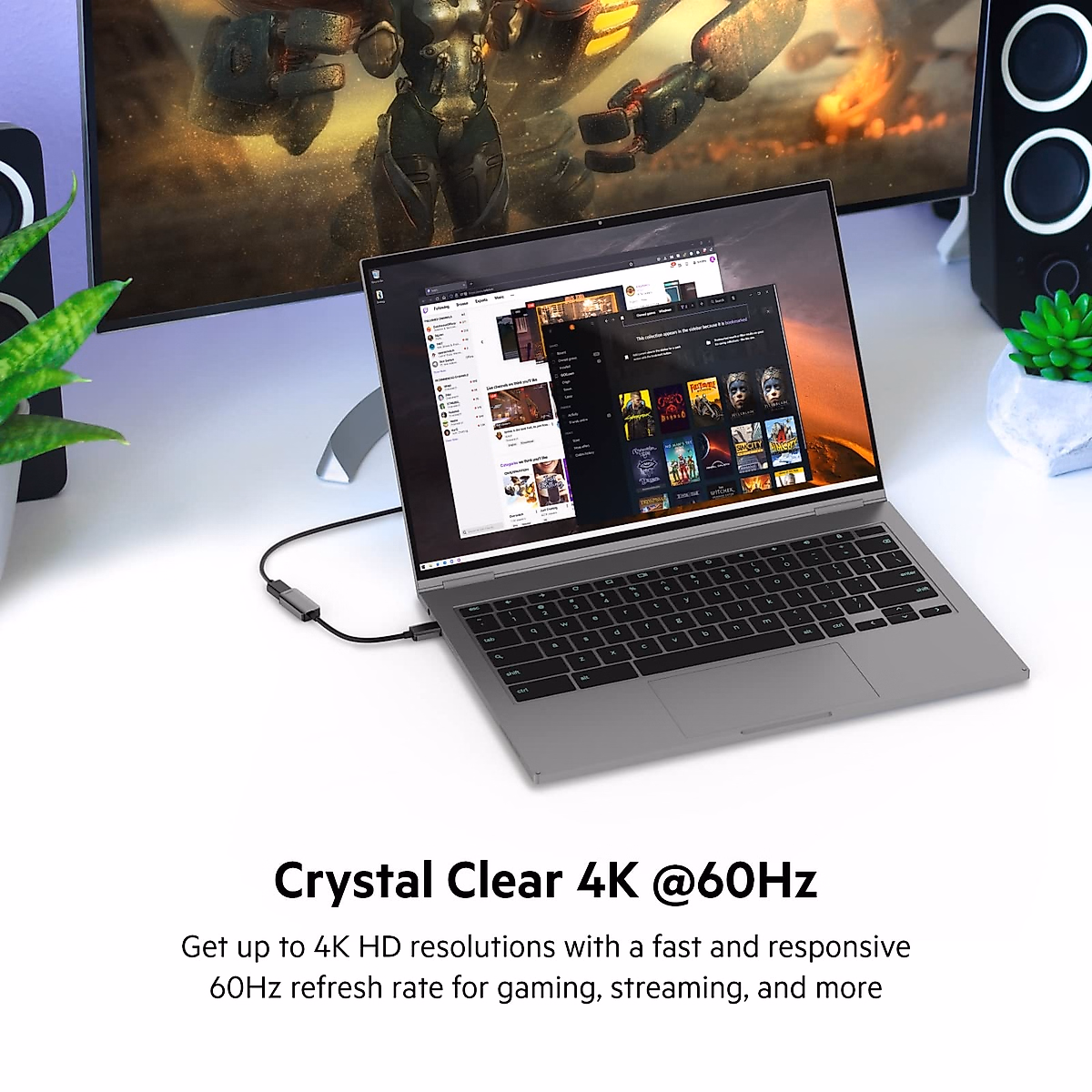 Belkin HDMI to DisplayPort Adapter, DisplayPort 1.2 to HDMI 2.0 Converter - Compatible with 4K 60fps, HDR & HDR10 Monitors, Projectors, and HDTVs - Uni-Directional DisplayPort to HDMI Adapter Cable