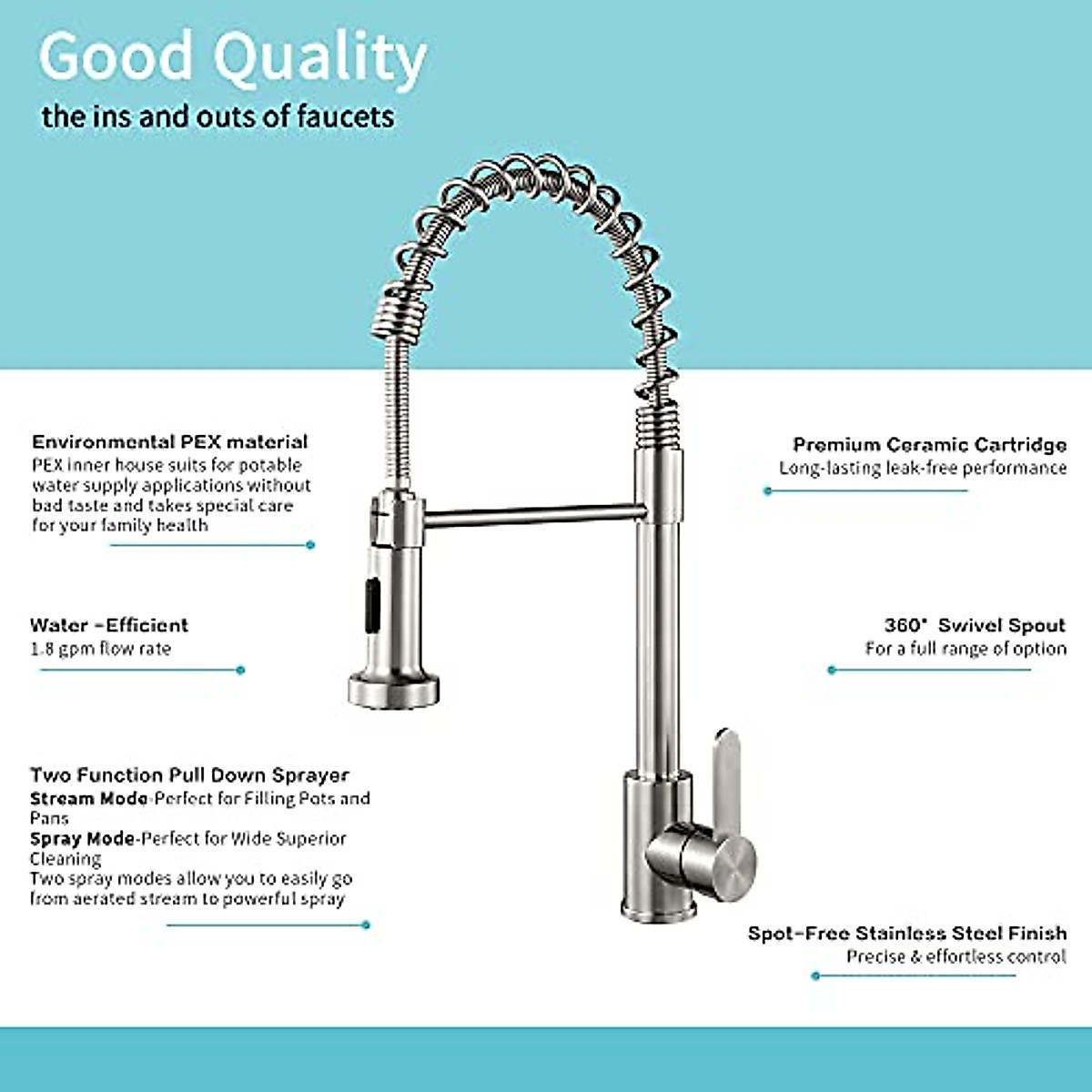 ATTOP 32 Inch Undermount Kitchen Sink With Faucet,Stainless Steel Kitchen Sink Undermount Single Bowl Sink