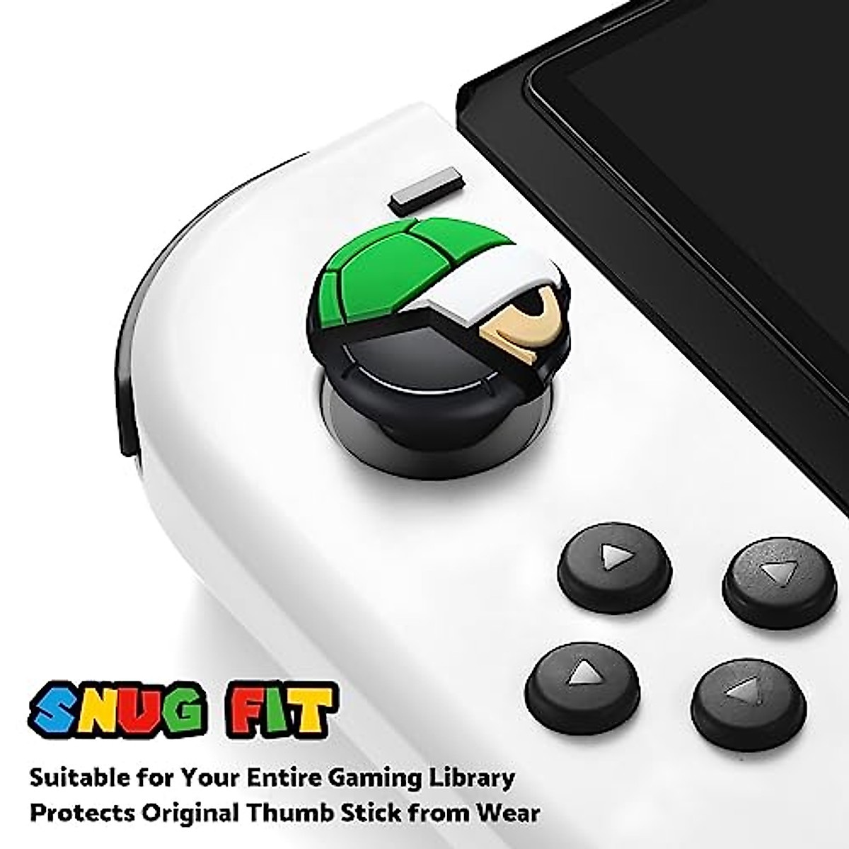Switch Thumb Grips Joystick Caps Compatible with Nintendo Switch/OLED/Lite Controller Accessories, FUNLAB Cute Silicone Analog Stick Cover for Mario Fans, 4PCS - Green & Red Koopa Turtle Shell