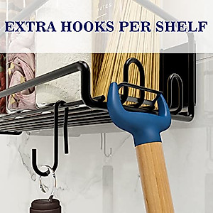 Deinyi Magnetic Spice Rack for Refrigerator, Spice Rack, Spice Organizer, Magnetic Spice Rack, Spice Storage, Spice Rack for Spice Jars and Spice Bottles, Storage Rack with 24 Hooks, Metal Black