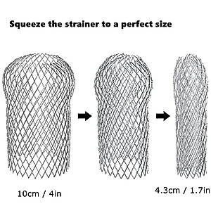 Lyellfe 12 Pack Gutter Strainer, 4 Inch Expandable Gutter Downspout Guards, Aluminum Mesh Gutter Filter Strainer, Stop Blockage Leaves Debris, Fits for 1.7"W - 4"W Holes