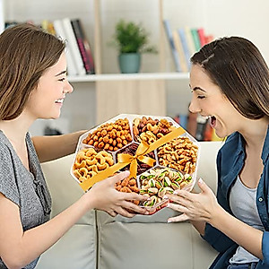 Holiday Nuts Gift Baskets for Families, 7 Variety Christmas Gift Basket, Healthy Gourmet Food Gifts for Delivery Prime, Fresh Fruit Nut Gift Box, Sympathy Gifting Ideas for Men Woman Mom Dad Grandma