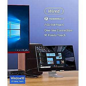 4K Portable Monitor Touchscreen Automatic Rotate 17.3 Inch UHD 3840x2160 Wireless Display Airplay Miracast Monitor for Phone HDMI USB C Monitor Vesa Mount HD Laptop Display (Battery Monitor)