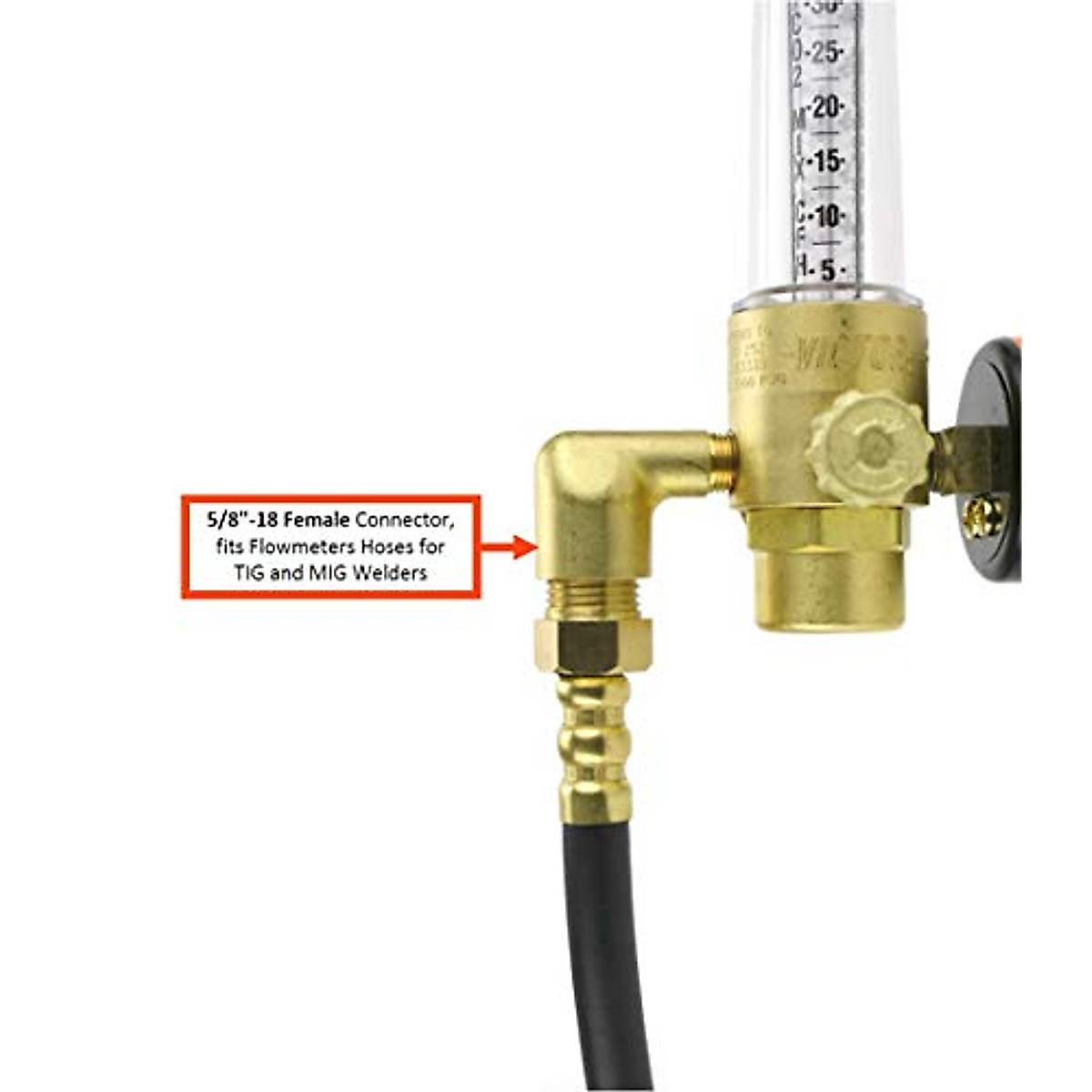 VICTOR Flowmeter Regulator for Argon, Argon/CO2 and Helium. For TIG and MIG Welders, Model: GRF400-580