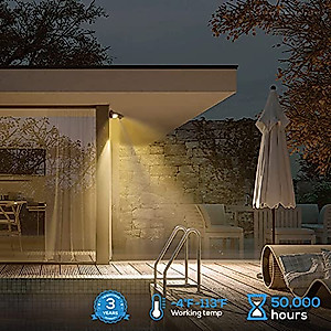 LEONLITE Dusk to Dawn LED Security Lights, Adjustable Dual-Head Flood Light Outdoor with Photocell, 20W(150W Equiv.), Wet Location, ETL Listed, 3000K Warm White, Aluminum Housing, Bronze