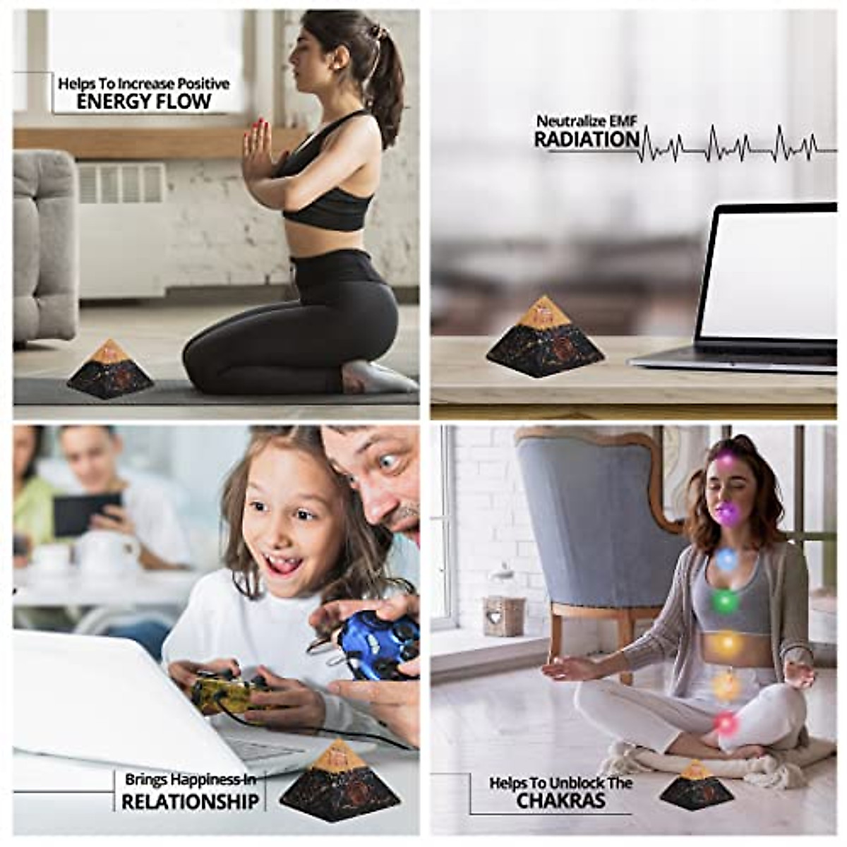 Orgone Pyramid - Citrine Pyramid - Crystal Decor - Stones and Crystals - Meditation Accessories - Wealth Pyramid - Witchcraft Supplies - Positive Crystals - Chakra Pyramid