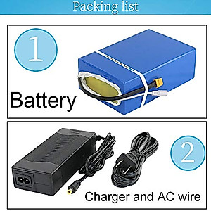 (US Warehouse) Ebike Battery 48V 20AH Waterproof Lithium Battery with 4A Charger for Ebike, Motorcycle, Go Kart, Scooter 48V 1500W 1000W 750W Motor