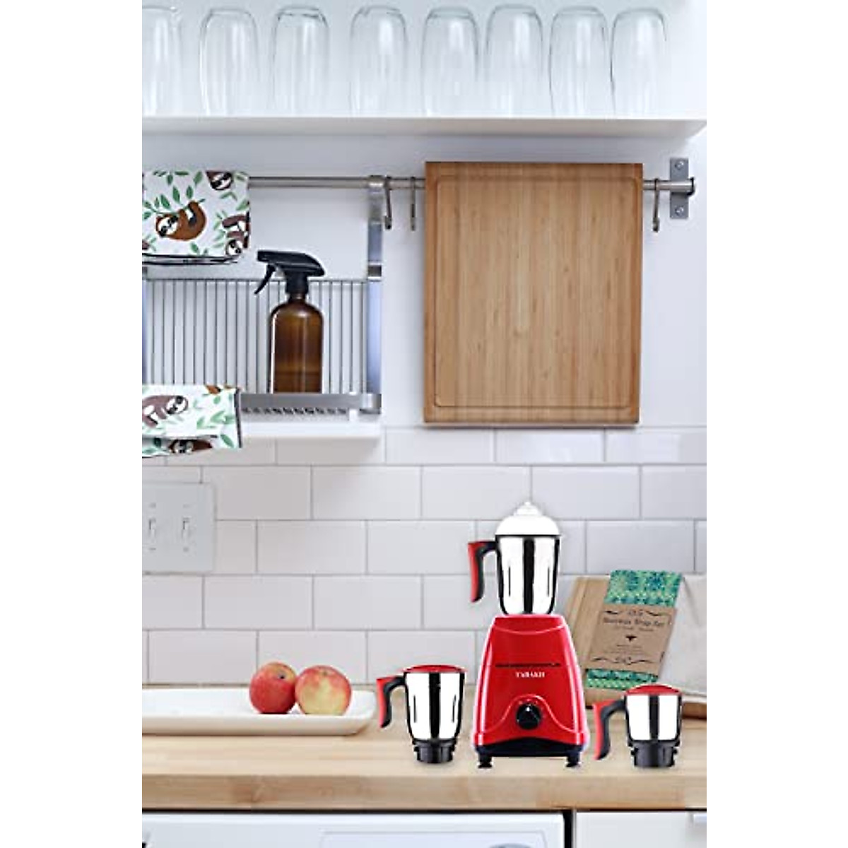 Ckitze Tabakh Indian Mixer Grinder | 650 Watts | 110-Volts Red, 3-Jar, T-Prime