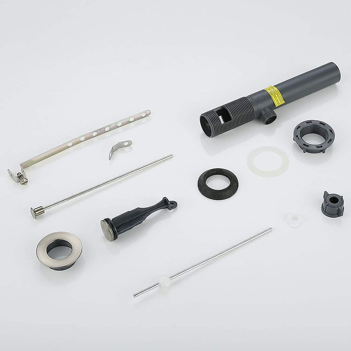 WOWOW Bathroom Drain Assembly Stopper with Lift Rod for Bathroom Faucet Vanity Sink Pop-Up Drain Stopper Assembly with Lift Rod and Overflow,Brushed Nickel