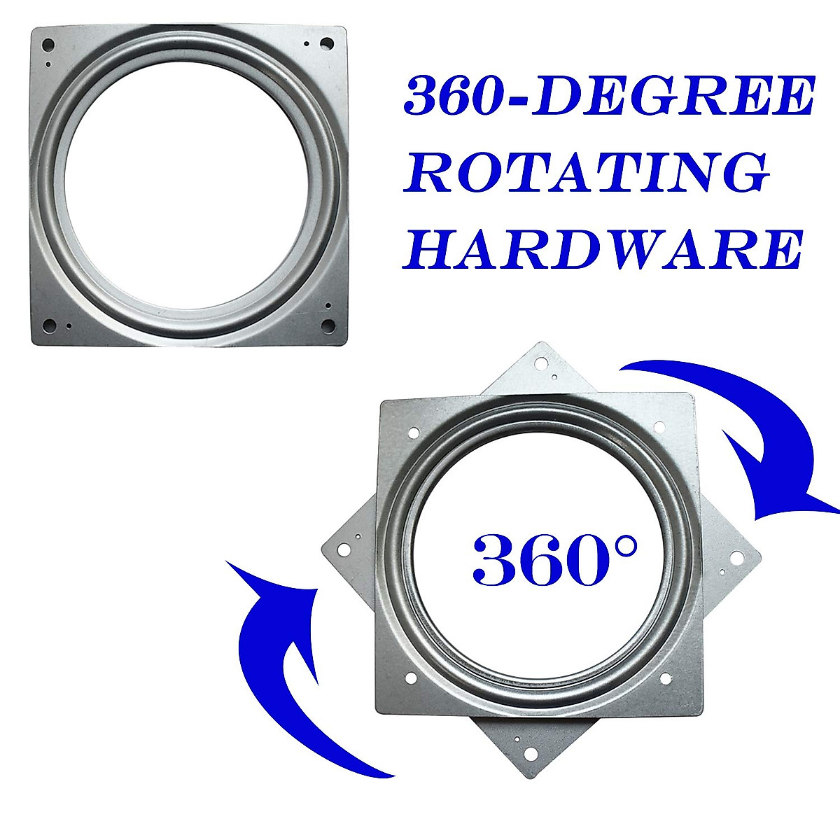 6Inch Lazy Susan Hardware, 5Pack Square Rotating Bearing Plate, 500lbs Capacity Lazy Susan Turntable Bearing for for Serving Trays, Kitchen Storage Racks, Craft Table, Zinc Plated Steel Swivel Plate
