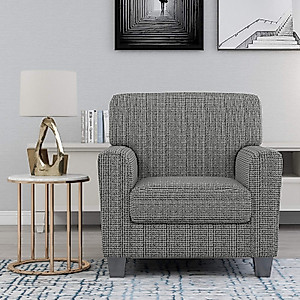 ZNSAYOTX 2 Piece Chair Covers for Living Room with Arms Anti Slip Stretch Arm Chair Slipcovers Sofa Armchair Slipcover Machine Washable Furniture Protector (Black and White, Chair)