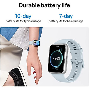 HUAWEI Watch FIT 2 Smartwatch, 1.74-inch Display, Bluetooth Calling, Up to 10 Days Battery Life, Quick-Workout Animations - (Blue)