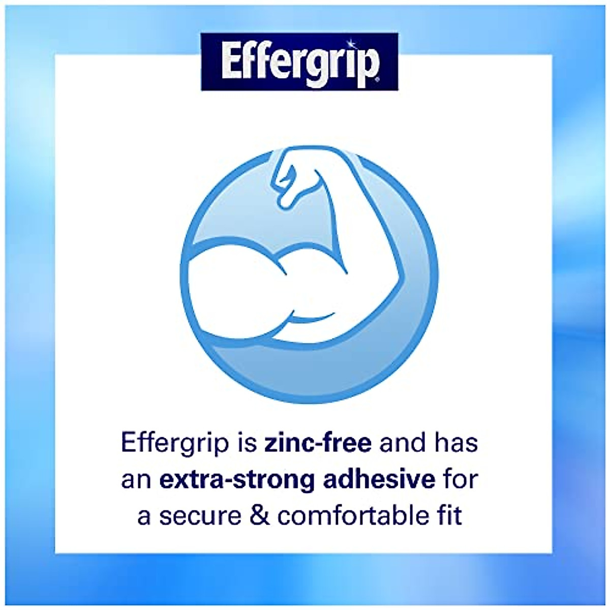 Effergrip Denture Adhesive Cream, Extra Strong Holding Power, 2.5 oz