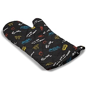 Friends Icons & Quotes Black Oven Mitt Glove
