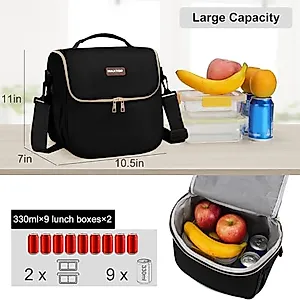 MAXTOP Lunch Bag for Women Insulated Lunch Box with Adjustable Shoulder Strap Reusable Lunch Tote Leakproof Thermal Cooler Bag for Work Camping Picnic