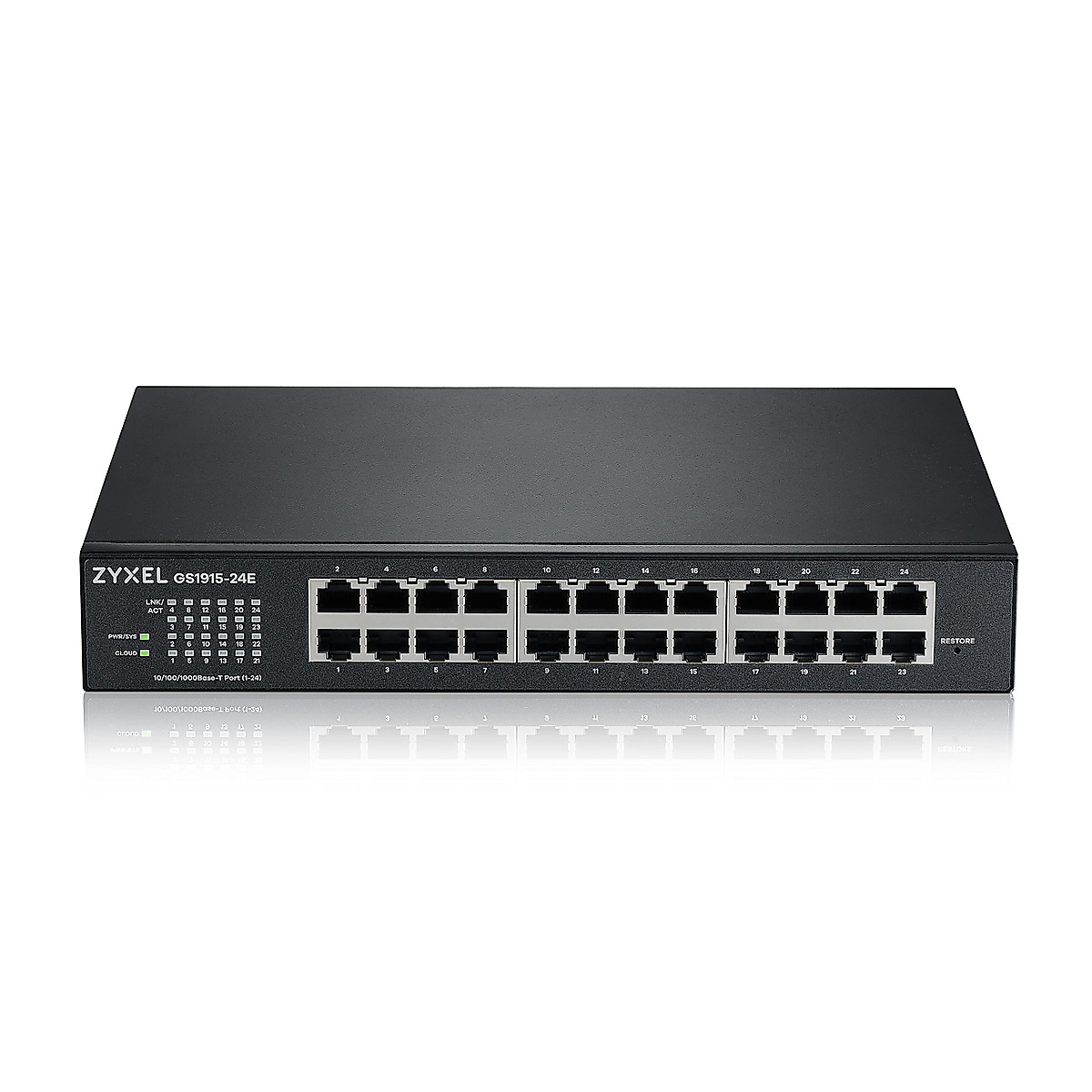 ZYXEL 24 Port Switch Gigabit Ethernet Smart (GS1915-24E) - Managed, Optional Nebula Cloud, Desktop or Wall Mount, Limited Lifetime Protection