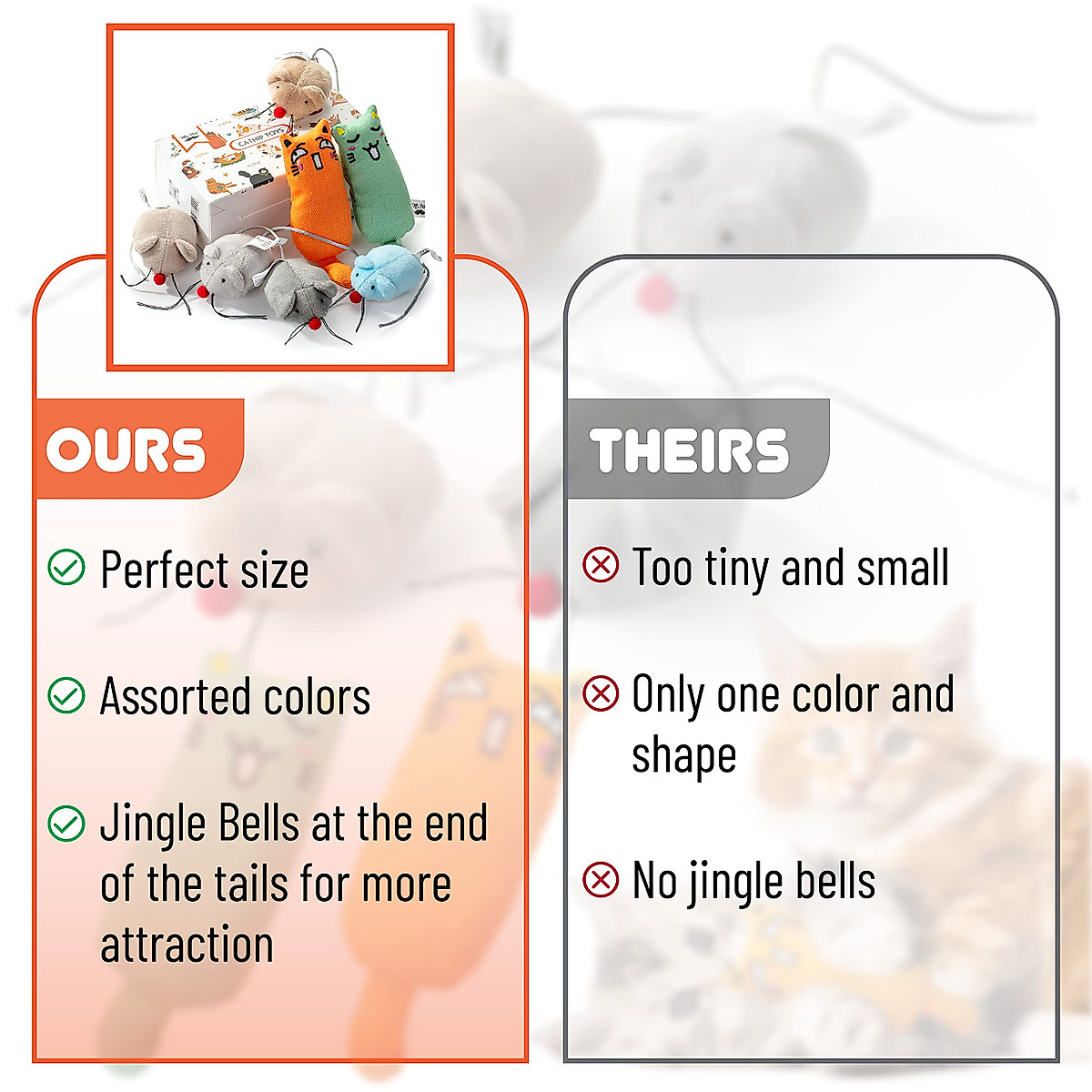 Mr. Pen- Catnip Toys, 7 Pcs, Mouse Cat Toy, Catnip Toys for Indoor Cats, Cat Nip Toys, Catnip Toys for Cats, Mouse Toy for Cats, Cat Toy Mouse, Toys with Catnip, Cat Toys Mice