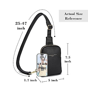 INICAT Travel Small Sling Bag Leather Crossbody Bags for Women Fanny Packs Cross Body Bag for Woman Cross Body Purses(Black)
