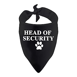1 Piece Head of Security Dog Bandana Pregnancy Announcement Dog Parent Gift Baby Security Dog Bandana (Head of Security Black)