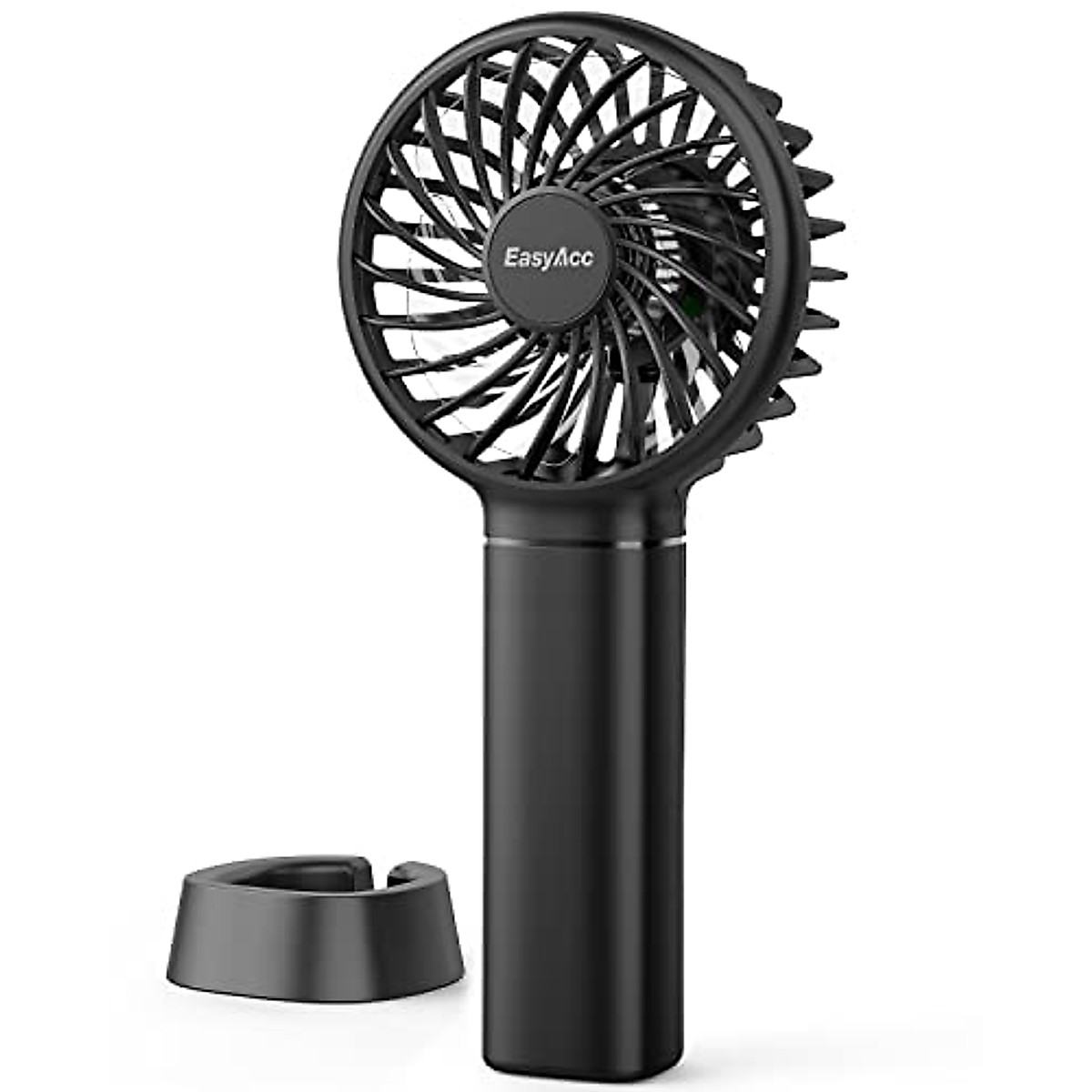 EasyAcc Mini Portable Fan Mini Handheld Fan, 3 Speed USB C Rechargeable Battery Operated Fan Pocket Fan, Personal Fan with Lanyard and Base Cooling Desk Fan for Kids Women for Travel Indoor Outdoor