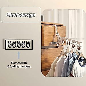Epiphany Folding Clothes Drying Rack with 5 Travel Hangers Foldable, Laundry Room Hanging Rack with 5 Holes for Outdoor Camping Travel, Hotel Apartment, Student Apartment…