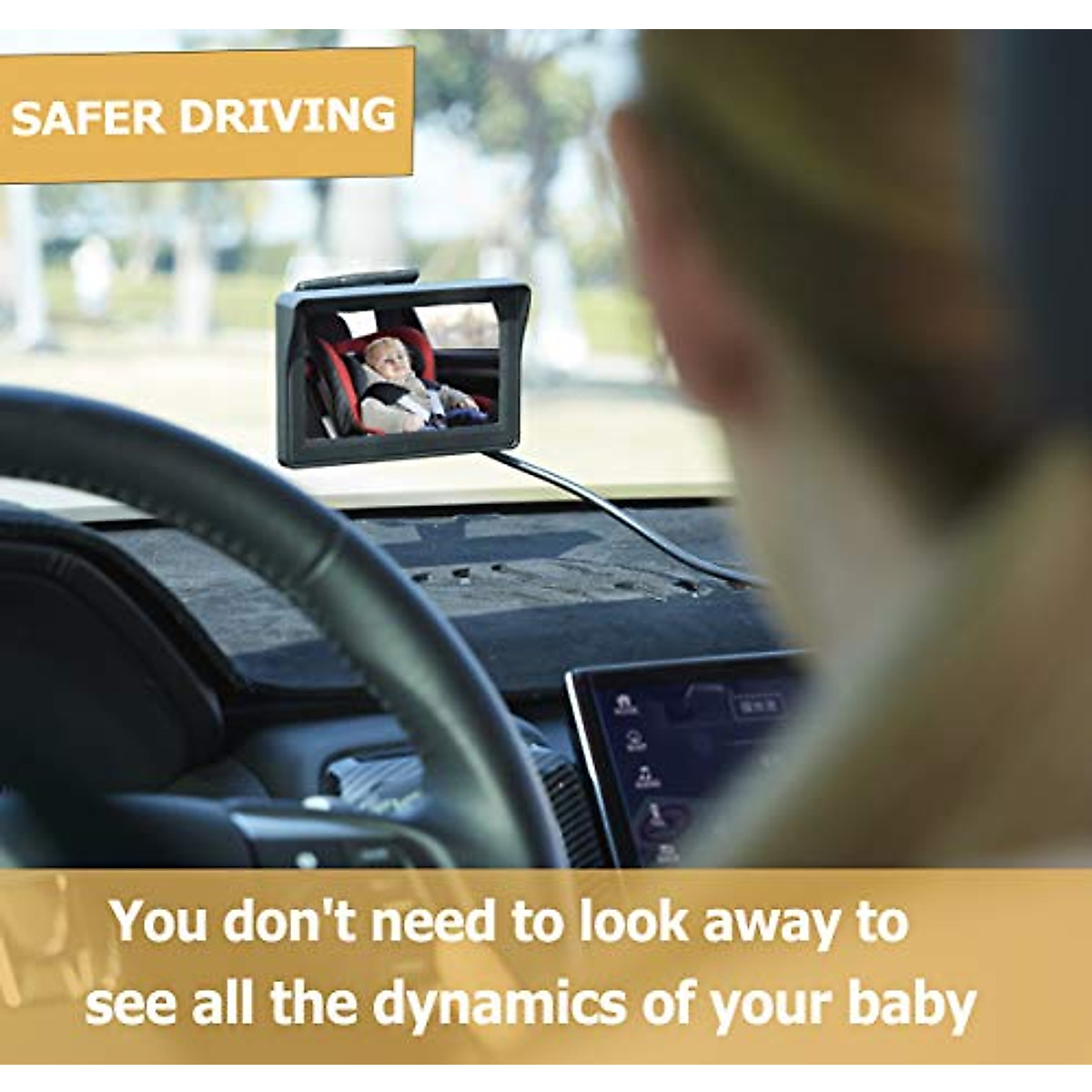 Itomoro Baby Car Mirror, View Infant in Rear Facing Seat with Wide Crystal Clear View,Camera Aimed at Baby-Easily to Observe The Baby's Every Move