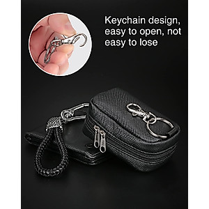 Meiiy Chapstick Holder Bag Small Lip Balm Sleeve Pouch Lipstick Portable Storage Bag Lip Gloss Case With Hook Accessories Gift for Women (balck)