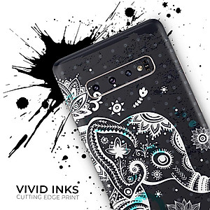 DesignSkinz Aztec Elephant Blue Accented Modern Illustration Protective Vinyl Decal Wrap Skin Cover Compatible with The Samsung Galaxy S20 (Screen Trim & Back Glass Skin)