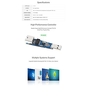 USB 3.2 Gen1 to RJ45 Gigabit Ethernet Converter, No Need Driver,Plug and Play,Multi Systems Compatibility