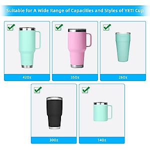 2 Pack Tumbler Lids for YETI, Replacement Lids Compatible with YETI 35/42 oz Tumbler with Handle, 30 oz Travel Mug, 26 oz Straw Cup, 14 oz Mug, BPA Free Cup Lids with Magnetic Slider Switch
