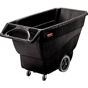 Rubbermaid Commercial Products Tilt Dump Truck, 600 lbs 3/4 Cubic Yard Heavy Load Capacity with Wheels, Trash Recycling Cart, Black
