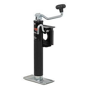 CURT 28300 Weld-On Bracket-Style Swivel Trailer Jack, 2,000 lbs. 10-1/2 Inches Vertical Travel, CARBIDE BLACK POWDER COAT