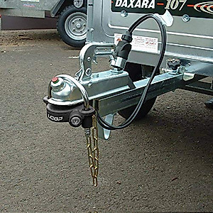 LCGP Black Trailer Hitch Coupler Lock with 2 Keys, Universal Coupler Lock, Adjustable Storage Security, Heavy-Duty Steel.