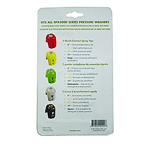 Sun Joe SPX3000-TPS 5-Piece Quick-Connect Spray Tip Set for SPX 3000 Series + Universal Pressure Washers