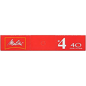 Melitta 4 Cone Coffee Filters, White, 40 Total Filters Count - Packaging May Vary