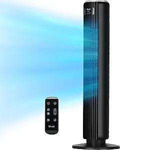 LEVOIT Classic 36 inch Tower Fan for Bedroom, 25ft/s Airflow Standing Fan that Blows Cold Air for Home, 90° Oscillation, Quiet 28dB, Remote, 12H Timer, 5 Speeds, 4 Modes with Smart Sensor, Black