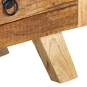 vidaXL Solid Mango Wood TV Unit - Versatile and Stylish Wooden TV Stand with Spacious Drawers and Shelf - Durable, Polished, and Painted - 43.3"x11.8"x15.7" Dimensions