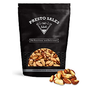 Brazil nuts, "Crispy n' Fresh" Raw Shelled Whole FANCY Grade, Brazil Origin, KETO, Vegan, Non-GMO And Natural, Superior, Packed in a 5 lbs. (80 oz.) Resealable pouch bag by Presto Sales LLC