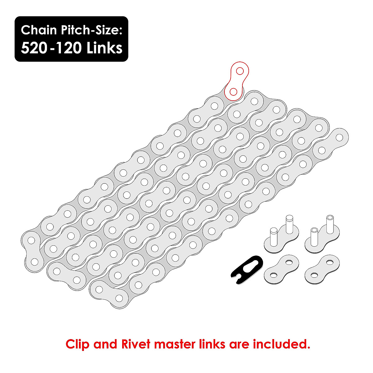 Caltric Red Drive Chain Compatible with Honda Nc700Jd Nc700X Nc700Xd 2012-2016