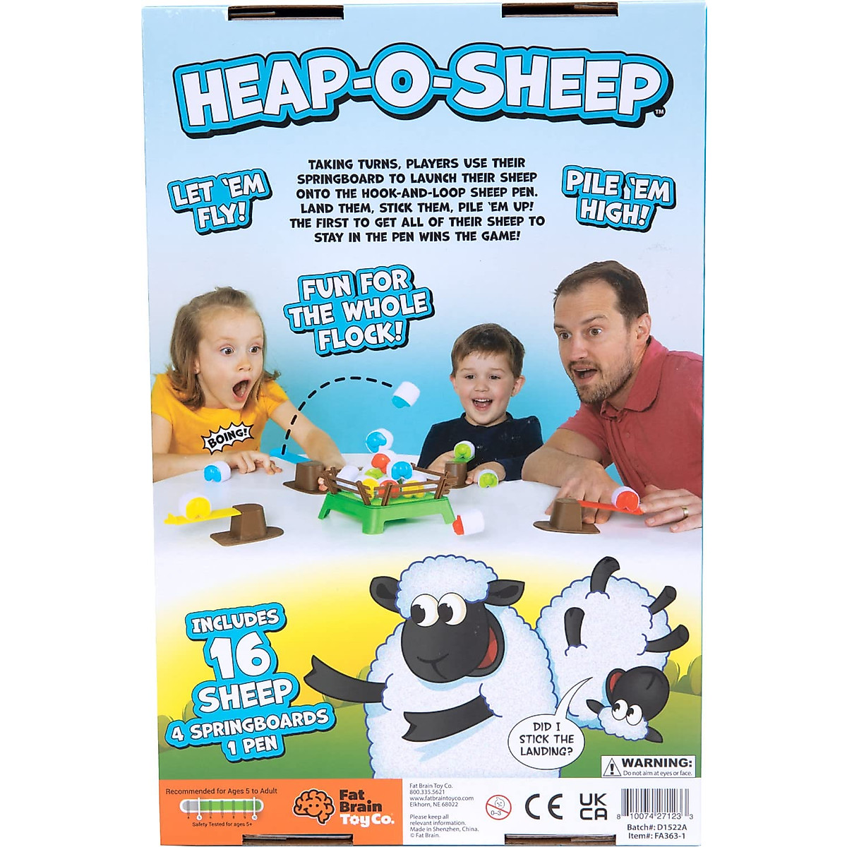 Fat Brain Toys Heap-O-Sheep - Game of Catapulting Sheep, 6 to Adult, 2 to 4 Players