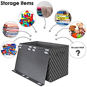 VERONLY Over The Door Hanging Organizer with 5 Large Pockets 1Pack+1Pack Toy Chest Box Organizer Bins for Boys Girls for Nursery,Playroom,Bedroom Toys