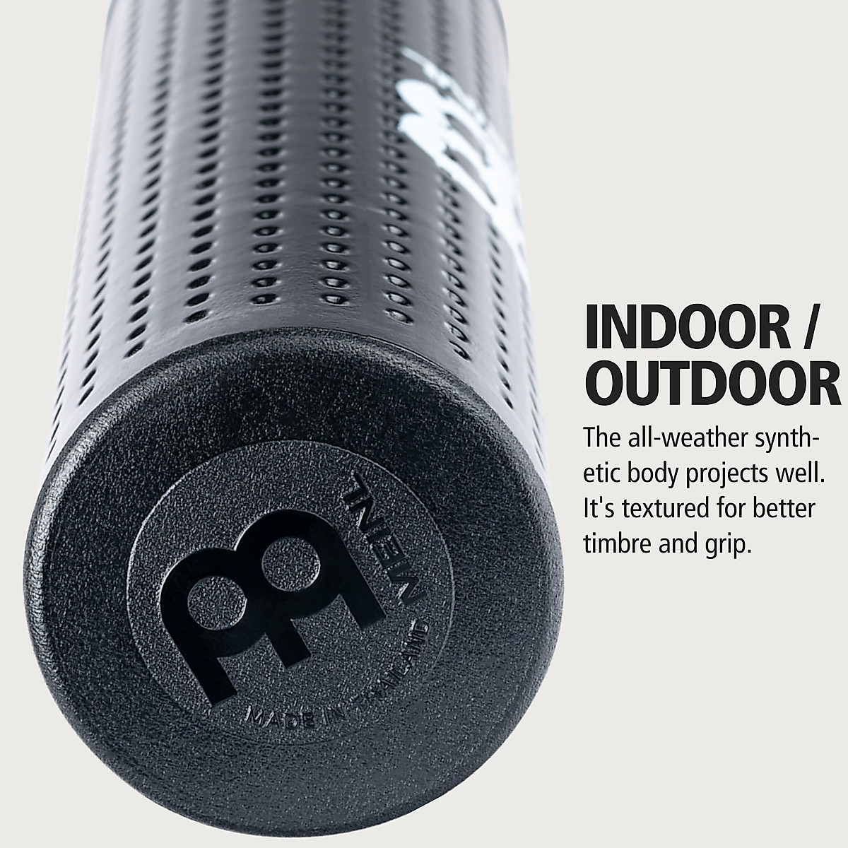 Meinl Percussion StudioMix Shaker with Textured Synthetic Body — NOT MADE in CHINA — for Percussionists and Drummers, 2-YEAR WARRANTY (SH12-L-BK)