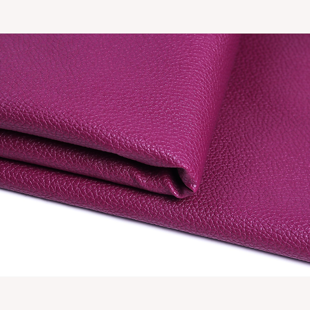 KASEELA Faux Leather Sheets, Lychee Texture Surface Vinyl Large Size 54'' X 36'' inch 1Yd Synthetic Fabric for Upholstery Crafts, DIY Sewings, Handbag, Furniture Repair Work (Purple, Cut by The Yard)