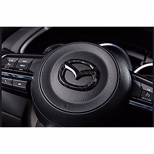 MAXDOOL Red Steering Wheel Cover Sticker Sequins Frame Trim for Mazda 3 6 CX-3 CX-5 CX-9 Interior Accessories(Carbon Fiber)