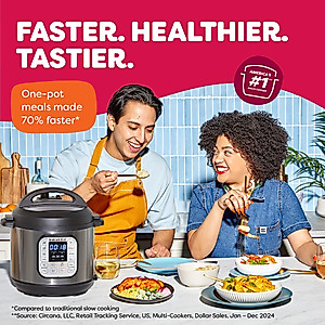 Instant Pot Duo 7-in-1 Electric Pressure Cooker, Slow Cooker, Rice Cooker, Steamer, Sauté, Yogurt Maker, Warmer & Sterilizer, Includes App With Over 800 Recipes, Stainless Steel, 6 Quart