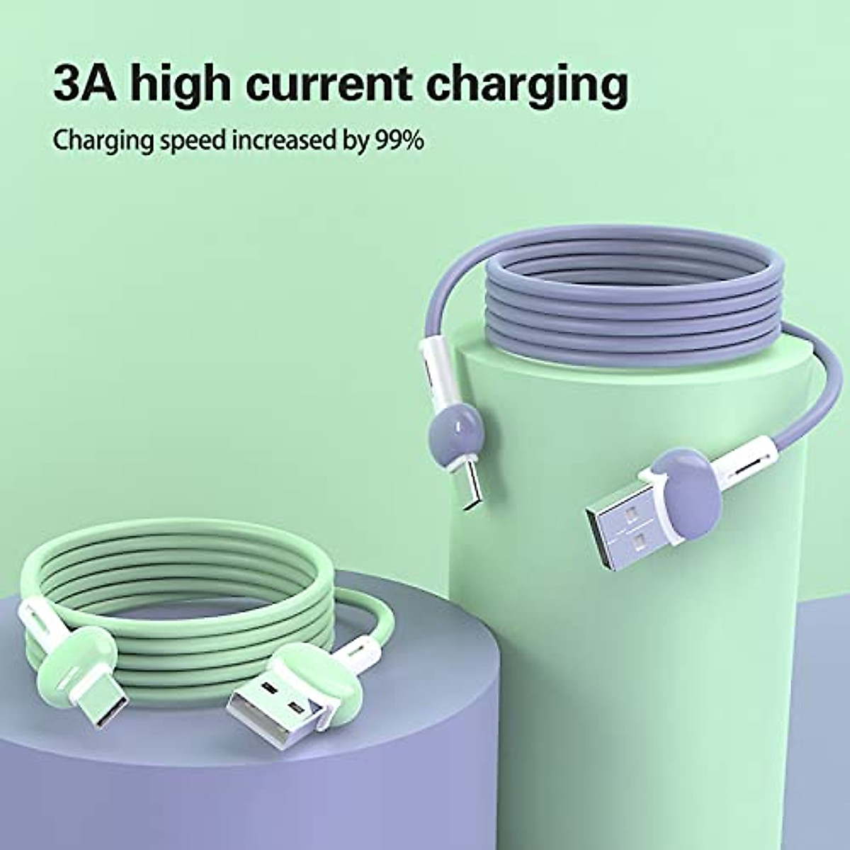 BGNTBUK Note 9 Plus New 2PC 1m 3A Silicone Data Cable Mobile Phone Color Fast Charging Line Liquid Soft Plastic Flash Charging Cable Cf-31 Case