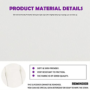 TYBOATLE 57“ W Mid-Century Striped PU Leather Loveseat Sofa w/ 2 USB Charging Ports, Modern Love Seats Couch w/Pillow for Small Space, Living Room, Office, Apartment, Dorm (White)