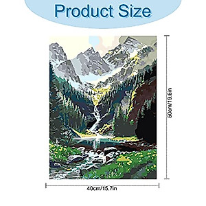 Qoosea 4 Pack Paint by Numbers for Adults Landscape DIY Art Craft for Beginner Acrylic Painting On Canvas by Number for Home Wall Decor 12X16inch